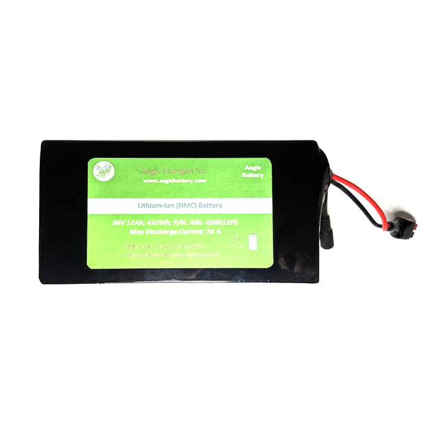 36V 12Ah Li-ion Battery - NMC Lithium Ion Deep Cycle | Aegis Battery